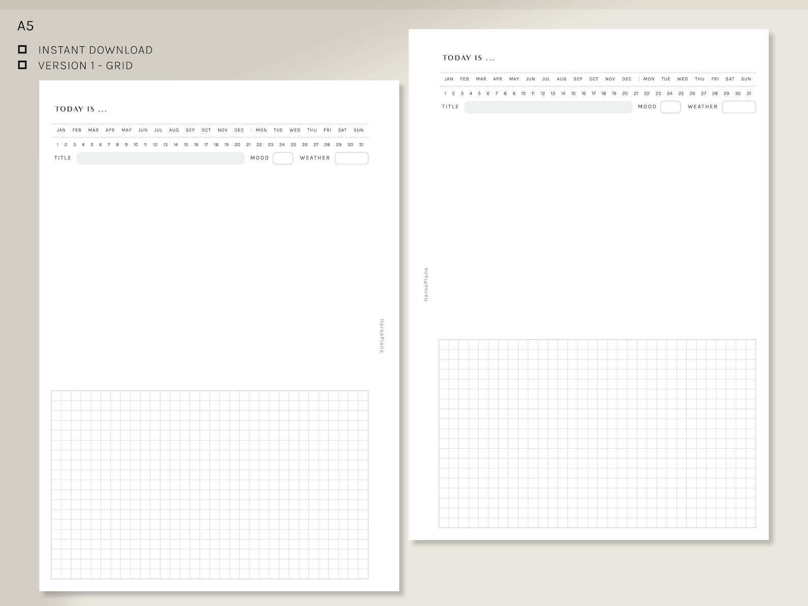 Daily Diary A5 Printable Planner Inserts Blank Notepad | Etsy