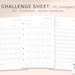 Challenge Sheet FC Compact Size Printable Planner Inserts - Etsy