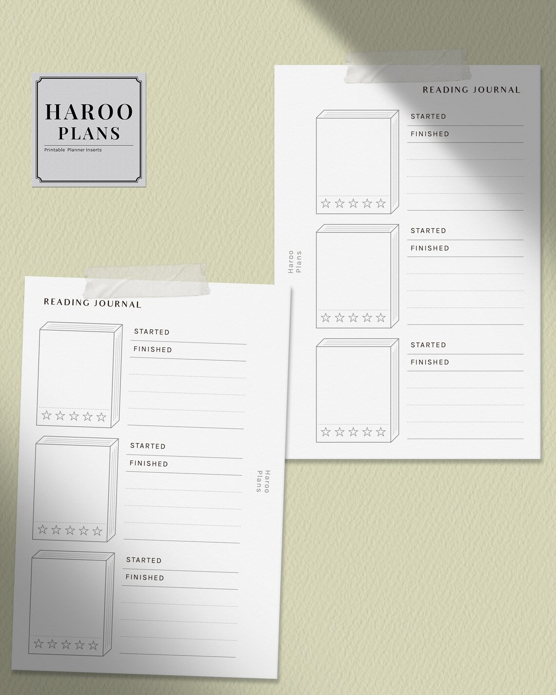 Reading Journal Pocket Ring Printable Planner Inserts Book - Etsy