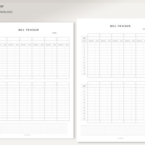 Bill Tracker | A4 & US Letter Size | Printable Planner Insert ...