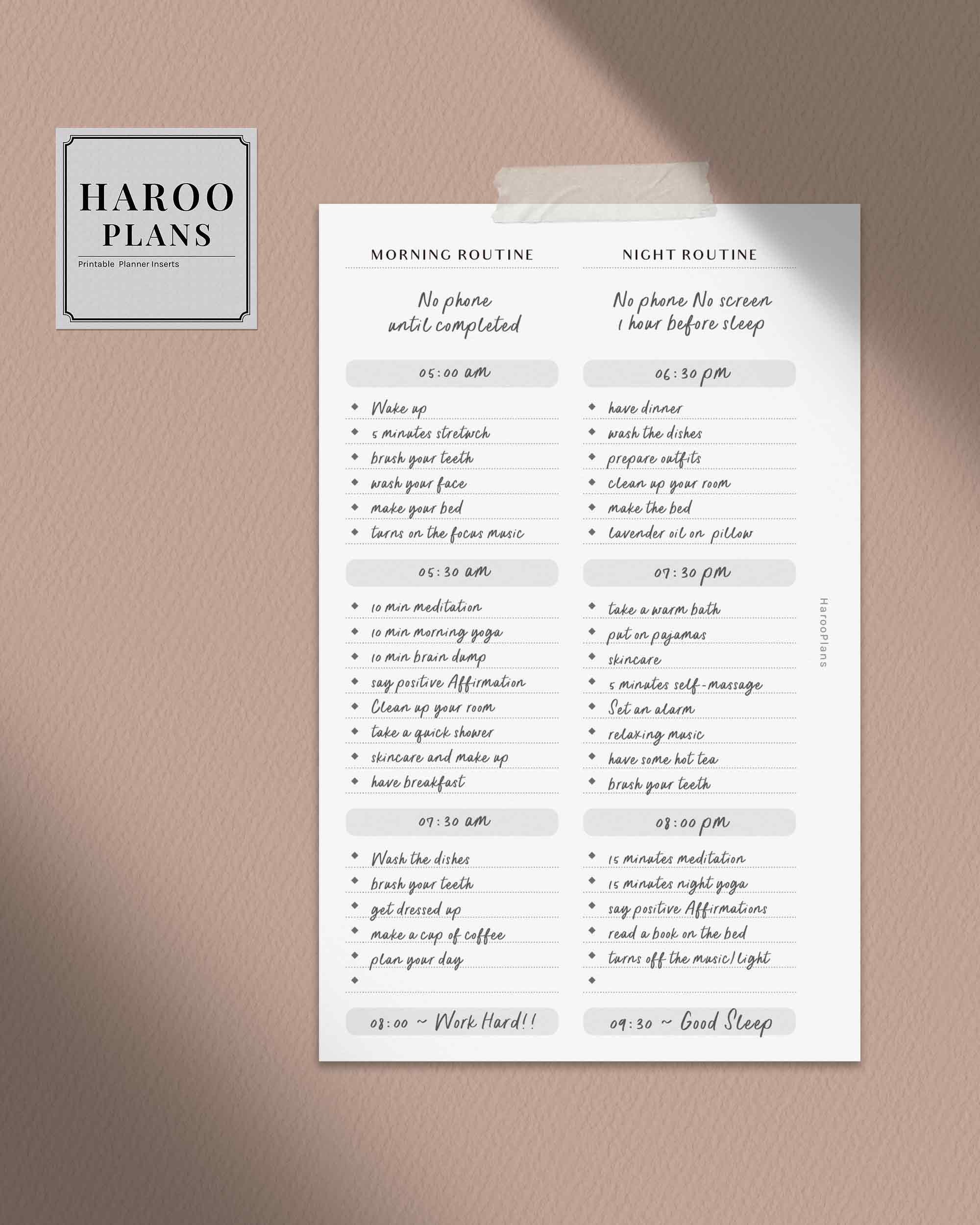 Daily Routine FC Compact Size Printable Planner Inserts - Etsy