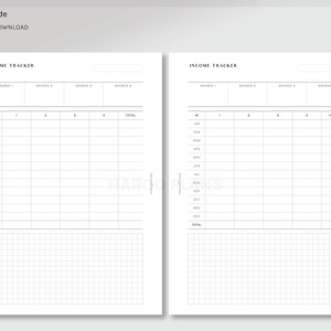 Income Tracker | Personal Wide Printable Planner Inserts | Money Log ...