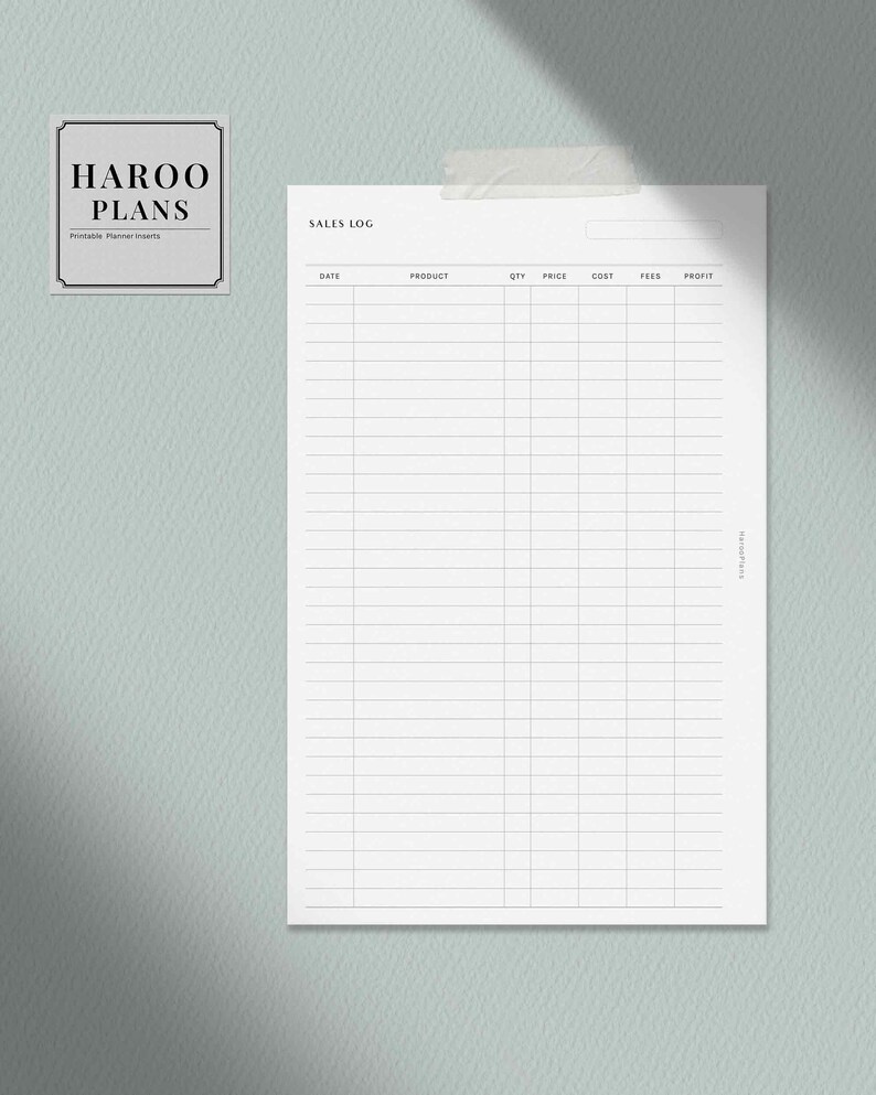 Sales Log | Half-letter Printable Planner Inserts | Order Tracker ...