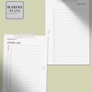 Checklist Sheet | Pocket Size Printable Planner Inserts | Simple to Do ...