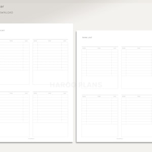 Task List | A4, US Letter Printable Planner Inserts | to Do List ...