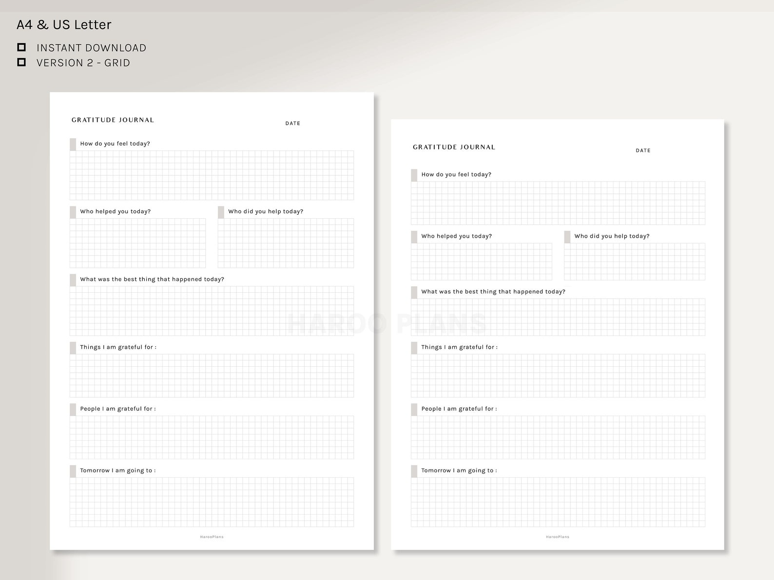 Gratitude Journal A4 US Letter Daily Planner Printable - Etsy