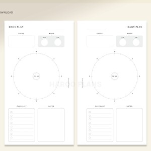 Daily Planner | Personal Size Printable Inserts | 24 Hour Schedule ...