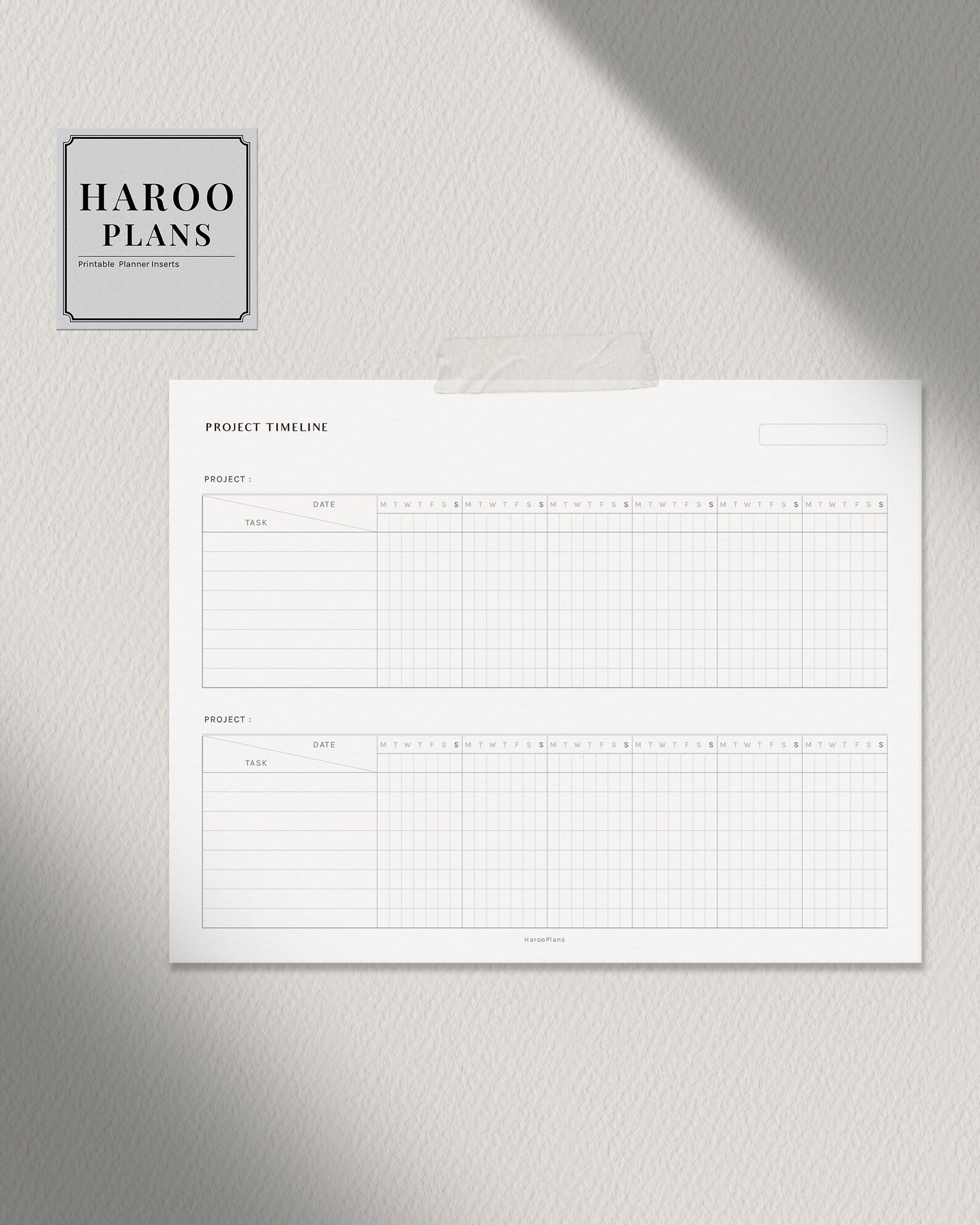 Project Timeline Sheet A4 US Letter Printable Planner | Etsy