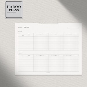 Project Timeline Sheet | A4, US Letter Printable Planner Inserts | Work ...