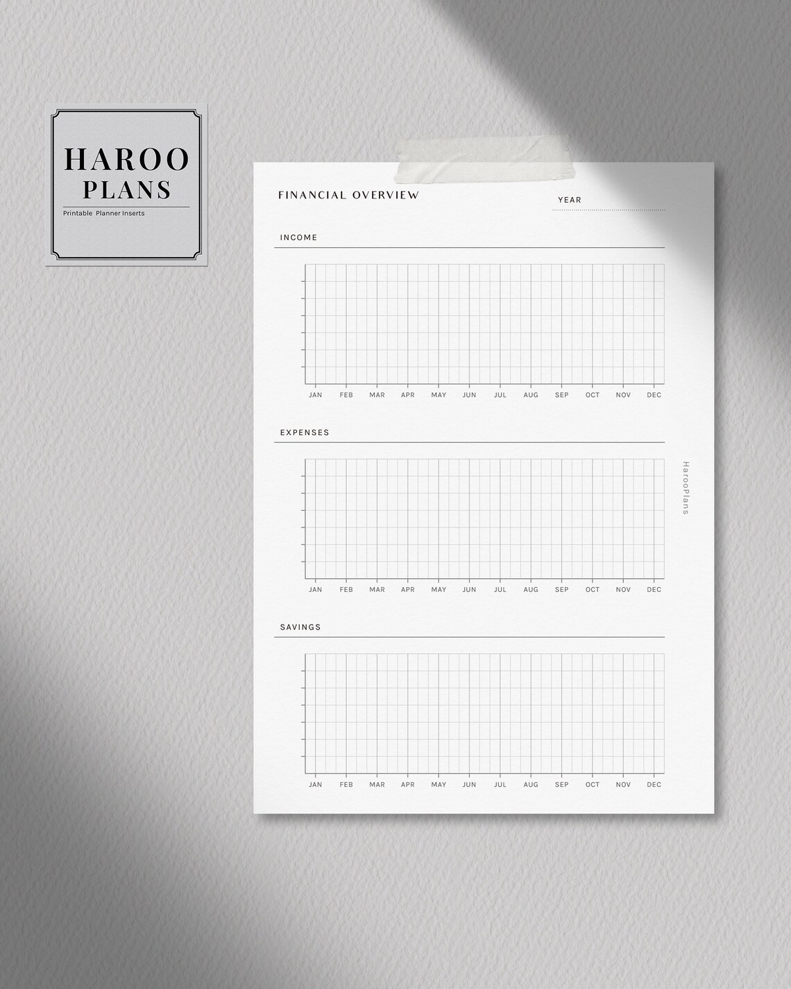 Financial Overview Chart Personal Wide Size Printable - Etsy