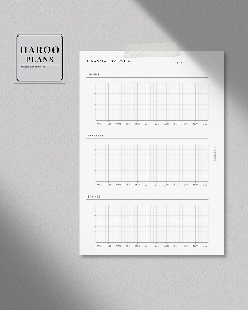 Financial Overview Chart Personal Wide Size Printable - Etsy