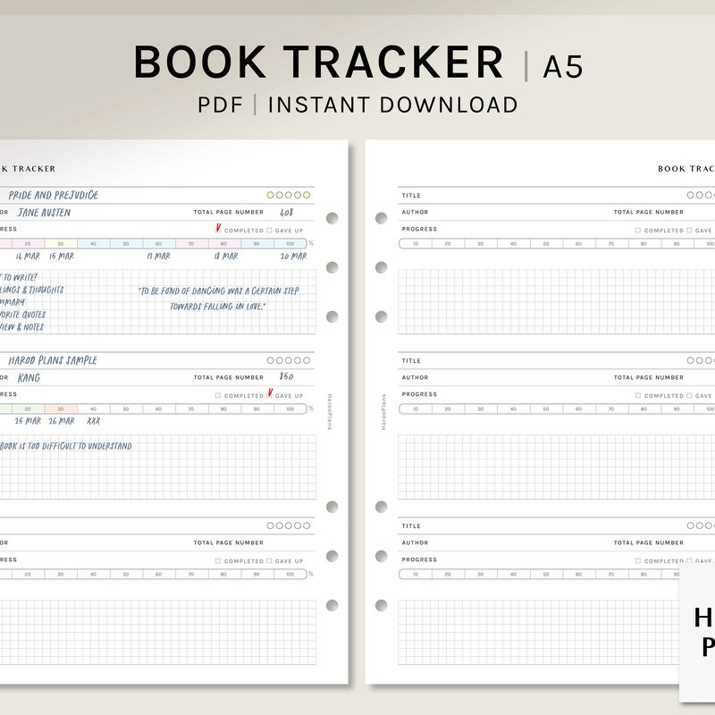 A5 Reading Log Book Cover - Etsy