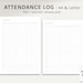 Attendance Log Sheet A4 US Letter Printable Planner Inserts - Etsy
