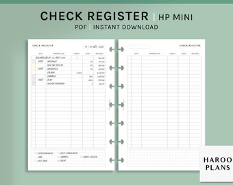 MICRO Checkbook Register Tracker Happy Planner Insert - Etsy