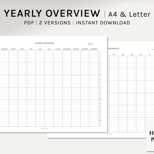 Undated Monthly Planner A4 US Letter Size Printable Planner - Etsy