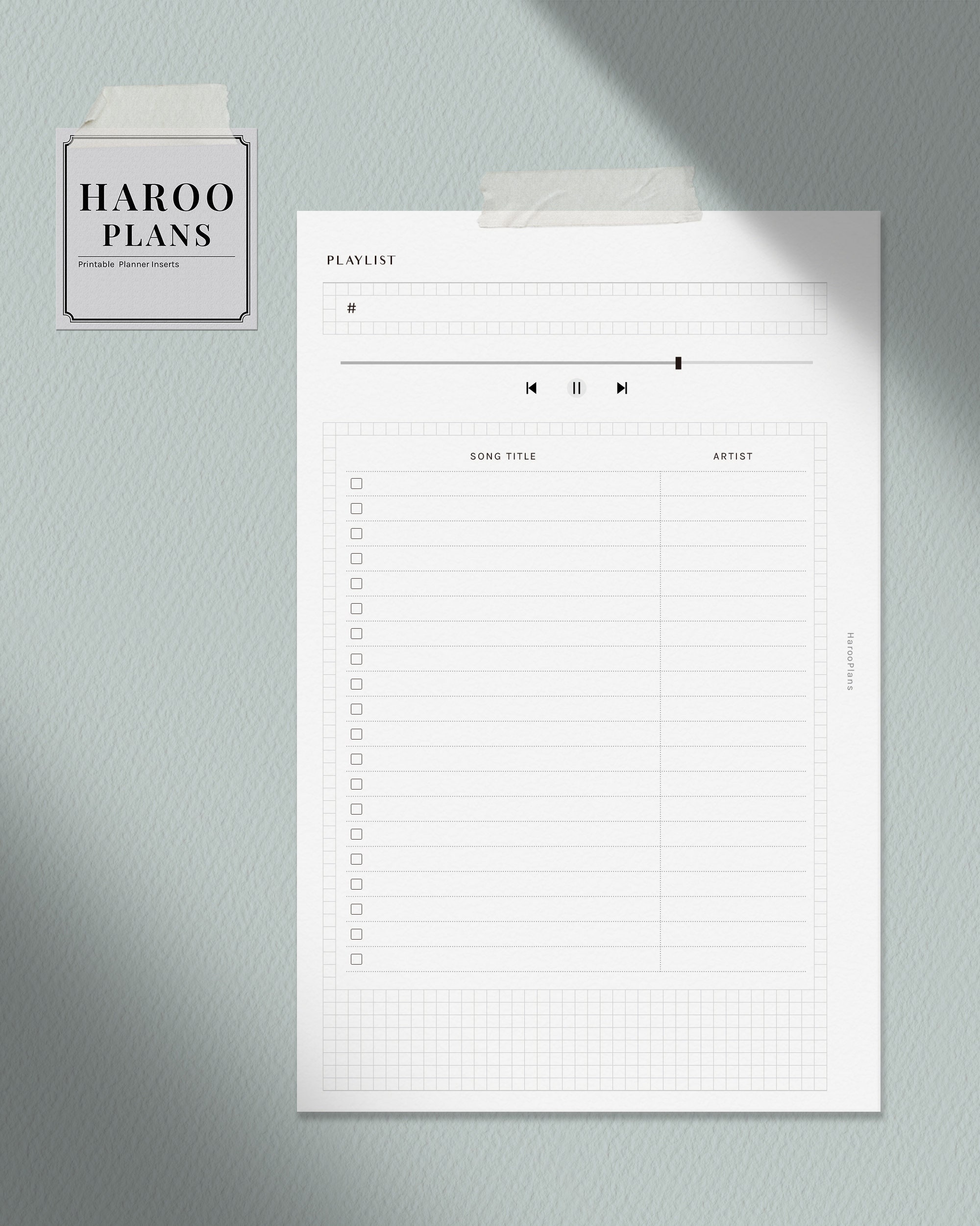 Playlist Sheets | Half-letter | Printable Music Tracker Inserts ...