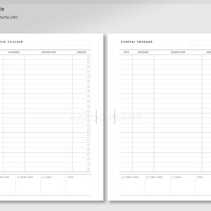 Expense Tracker | Personal Wide Printable Inserts | Spending Log ...