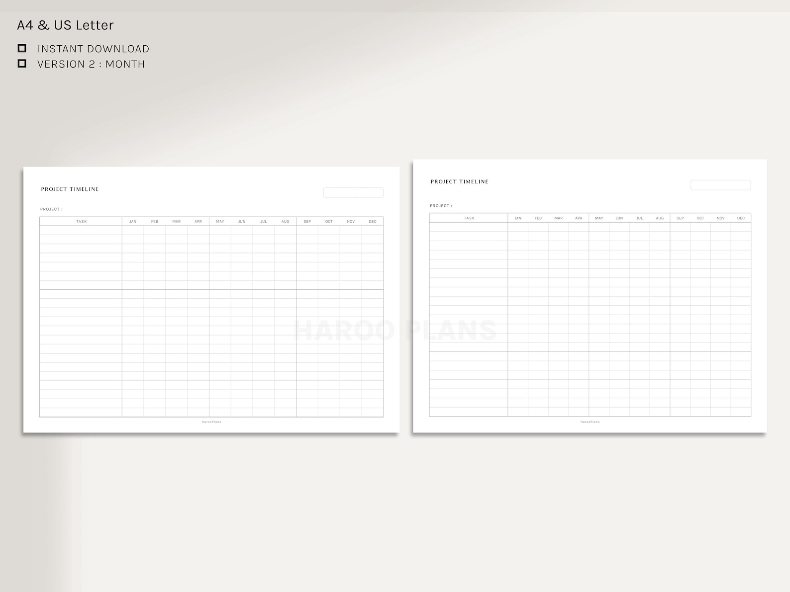 Project Timeline Sheet A4 US Letter Printable Planner | Etsy