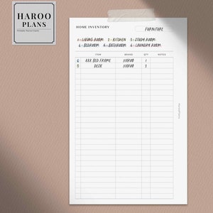 Home Inventory | FC Compact Printable Planner Inserts | Household ...
