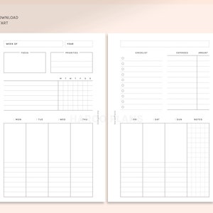 Week at a Glance | FC Compact Size Printable Planner Inserts | Weekly ...