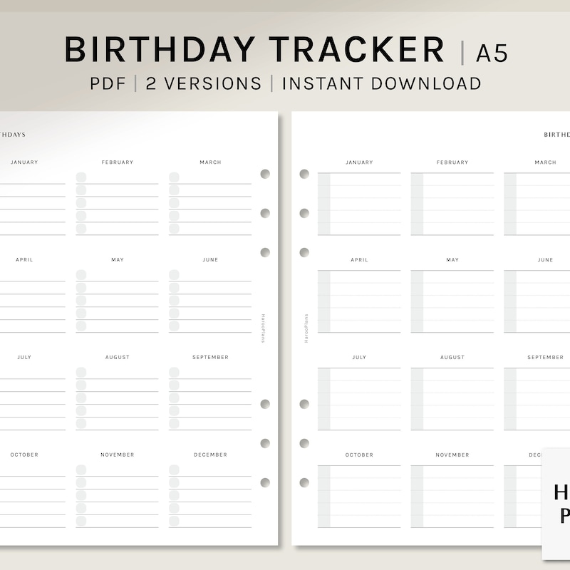 Birthday Tracker - Etsy