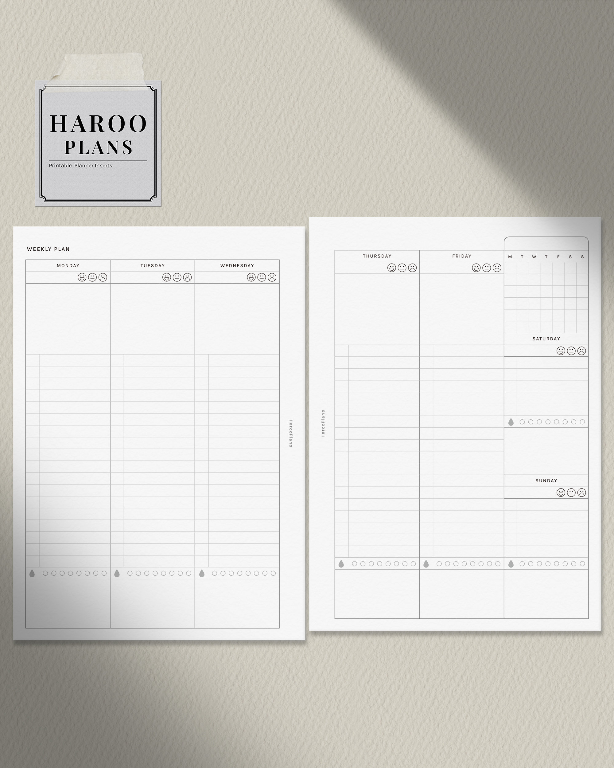 Weekly Planner A5 Printable Planner Inserts WO2P Layout - Etsy