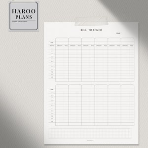 Bill Tracker | A4 & US Letter Size | Printable Planner Insert ...