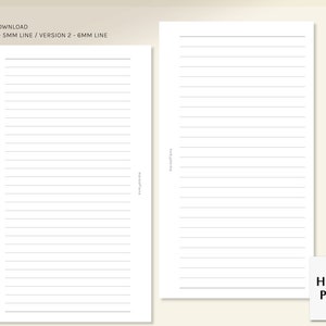 Classic Notes Paper Set Printable | Personal | Planner Inserts | Study ...