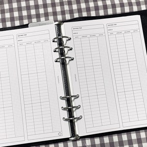 Savings Log Sheet | A5 Printable Planner Inserts | Financial Journal ...
