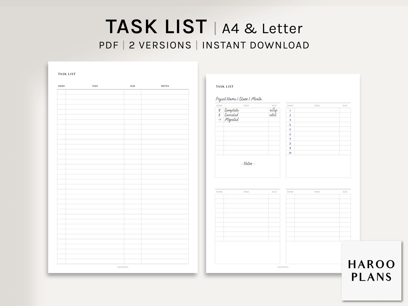 Task List A4 US Letter Printable Planner Inserts to Do | Etsy