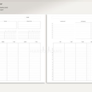 Week at a Glance | A4, US Letter | Printable Planner Inserts ...