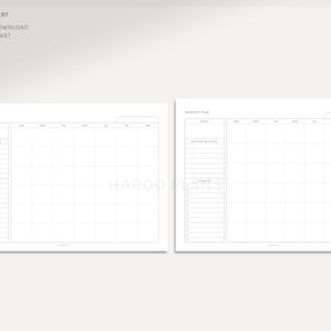 Monthly Planner | A4, US Letter Printable Inserts | MO1P Horizontal ...