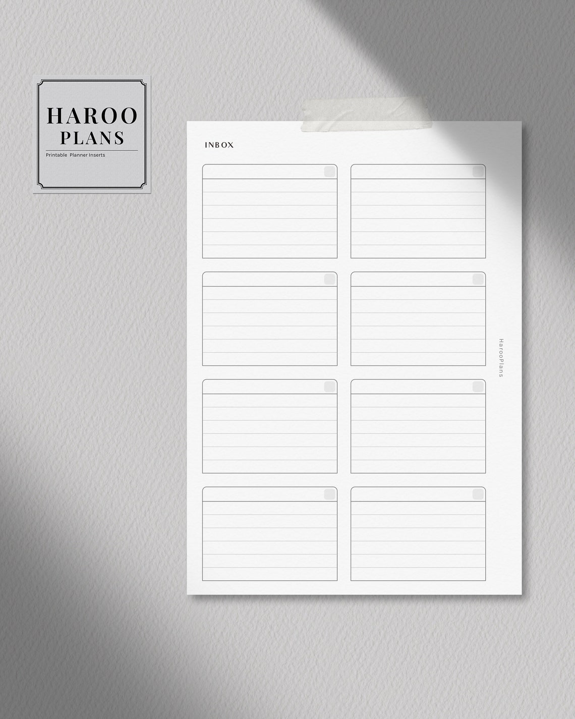 Inbox Personal Wide Printable Planner Inserts Blank Box to - Etsy