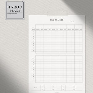 Bill Tracker | A4 & US Letter Size | Printable Planner Insert ...
