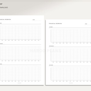 Financial Overview Chart | A4, US Letter Printable Planner Inserts ...