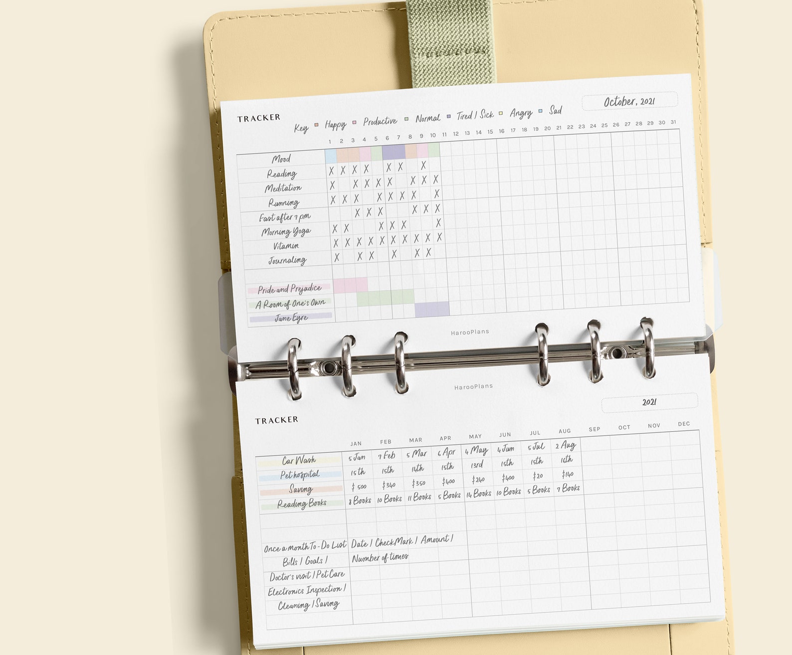 Monthly Tracker Personal Size Printable Planner Inserts | Etsy