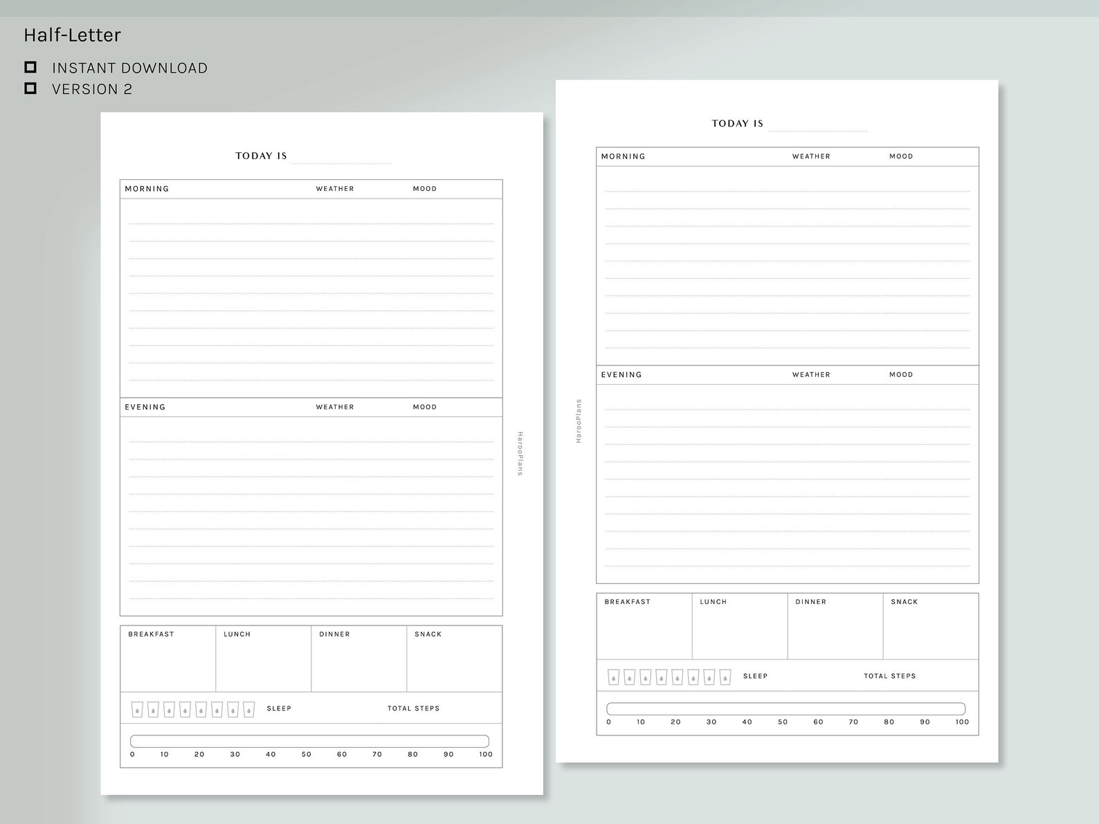 Daily Diary Half-letter Printable Planner Inserts Idea | Etsy