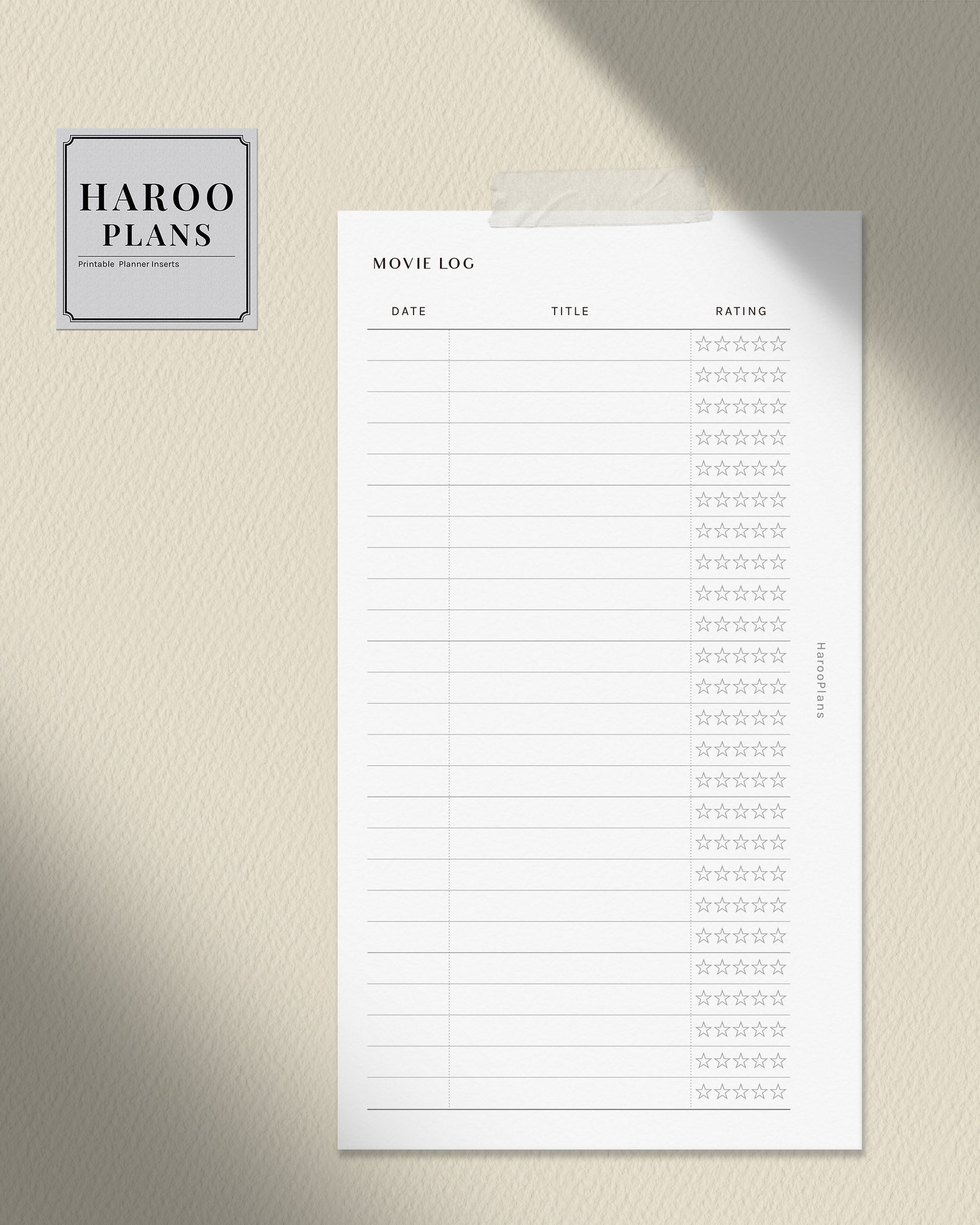 Movie Tracker Printable Inserts Personal Film Checklist - Etsy