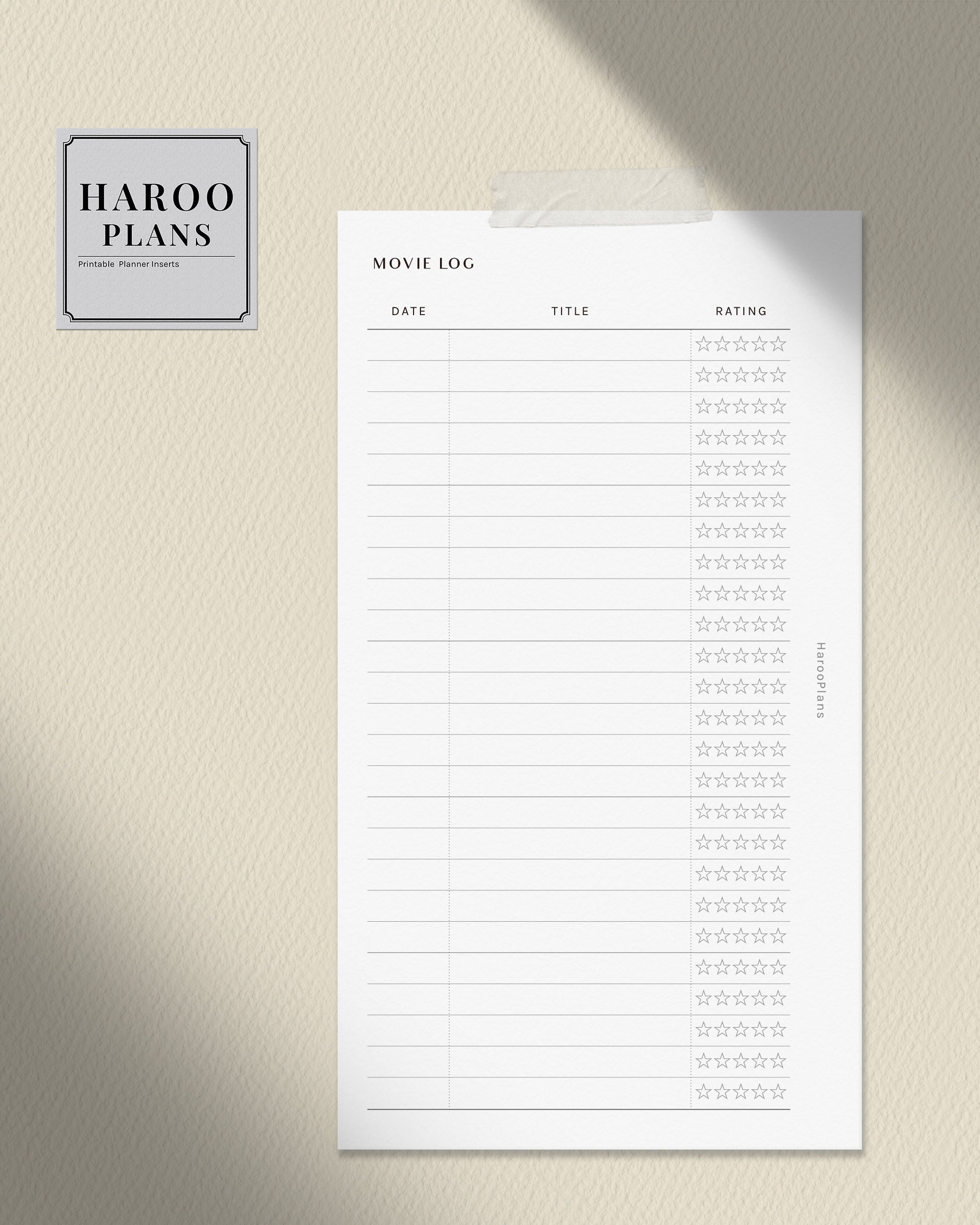 Movie Tracker Printable Inserts Personal Film Checklist - Etsy