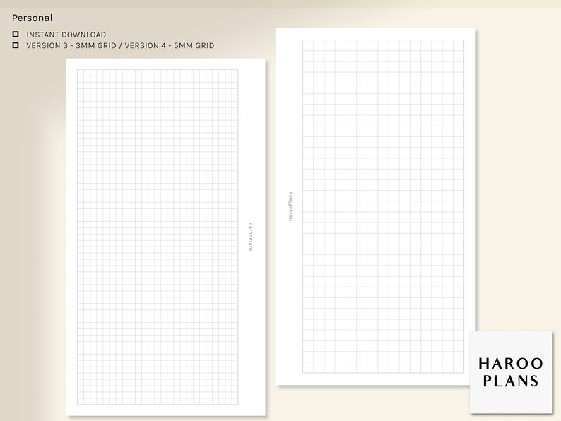 Classic Notes Paper Set Printable Personal Planner Inserts - Etsy