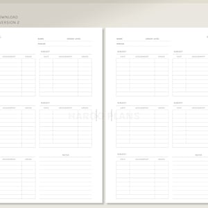 Grade Log Sheet | A5 Printable Planner Inserts | Simple Homeschool ...