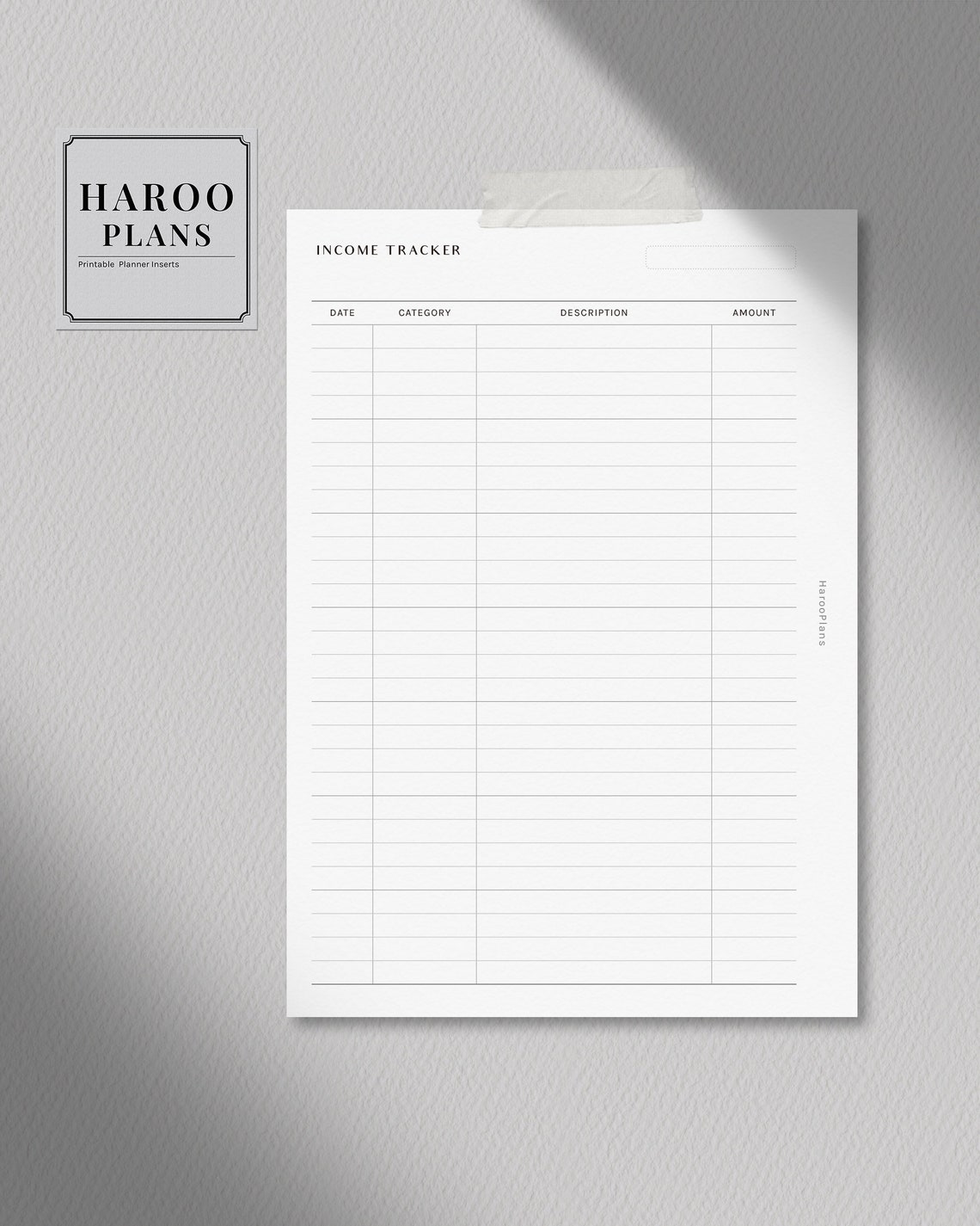 Income Tracker Personal Wide Printable Planner Inserts - Etsy