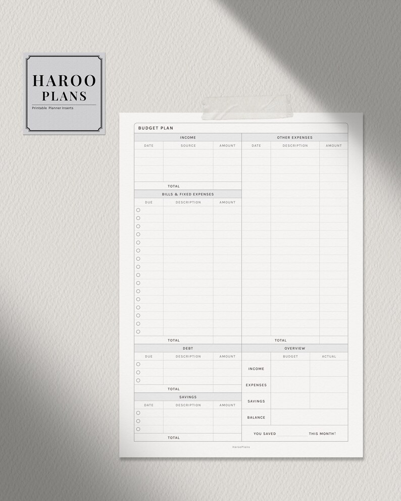 Budget Planner A4 US Letter Printable Planner Inserts - Etsy