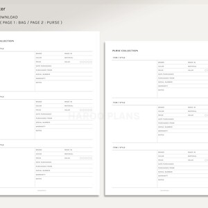 Bag & Purse Collection | A4, US Letter Printable Planner Inserts ...