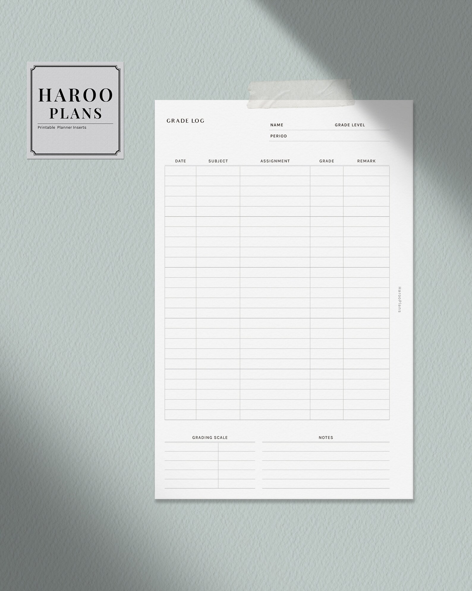 Grade Log Sheet Half-letter Printable Planner Inserts - Etsy