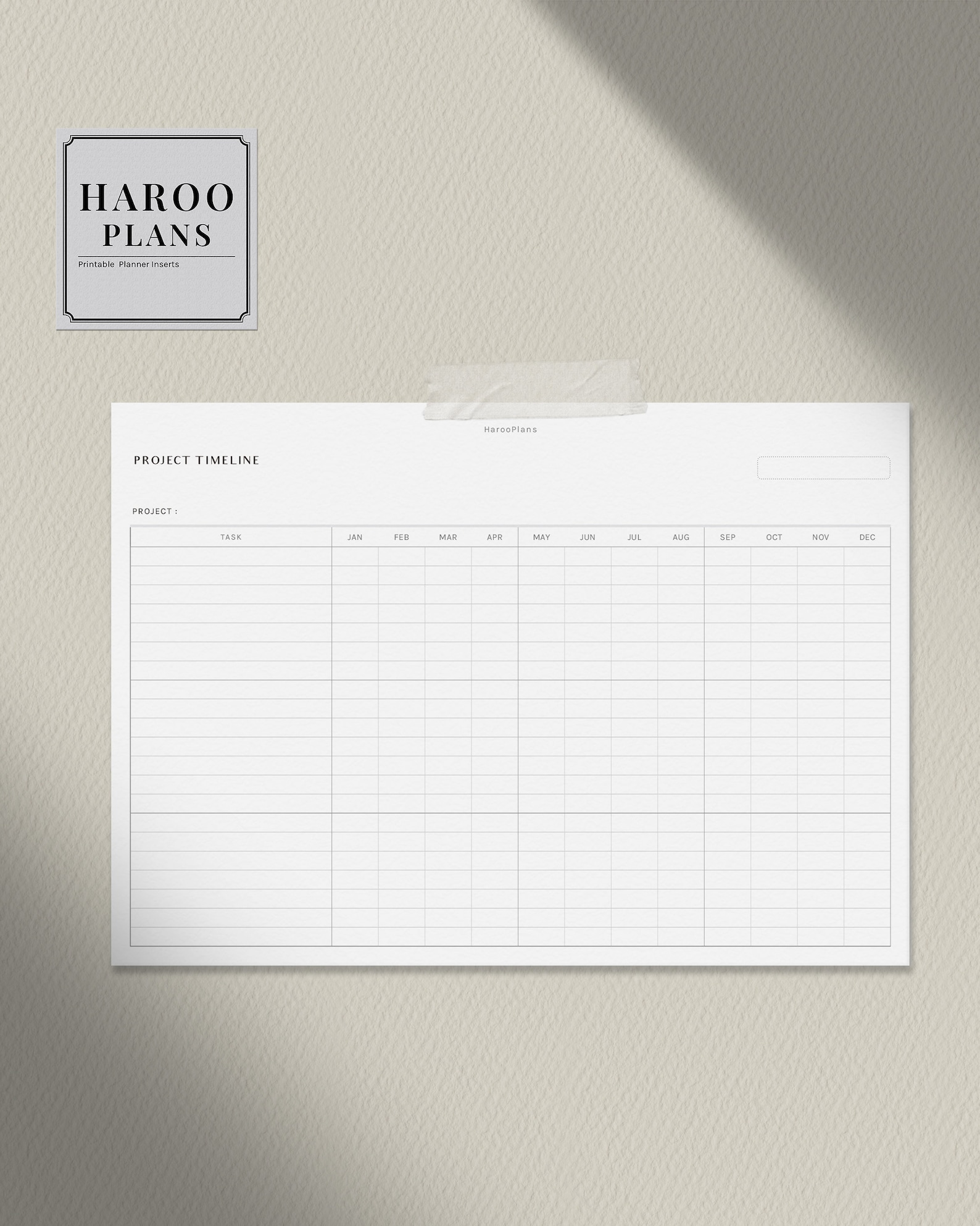 Project Timeline Sheet | A5 Printable Planner Inserts | Work Schedule ...