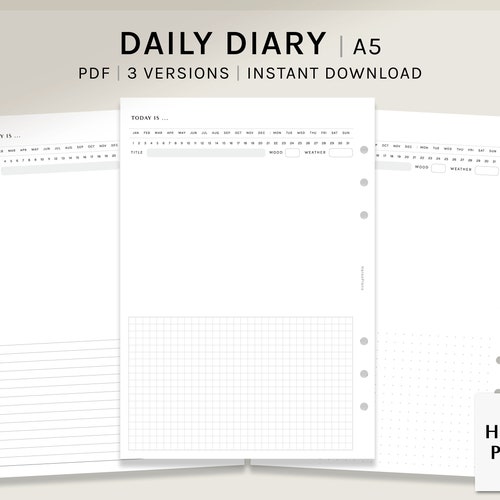 Daily Task Planner A5 Printable Planner Inserts Daily - Etsy