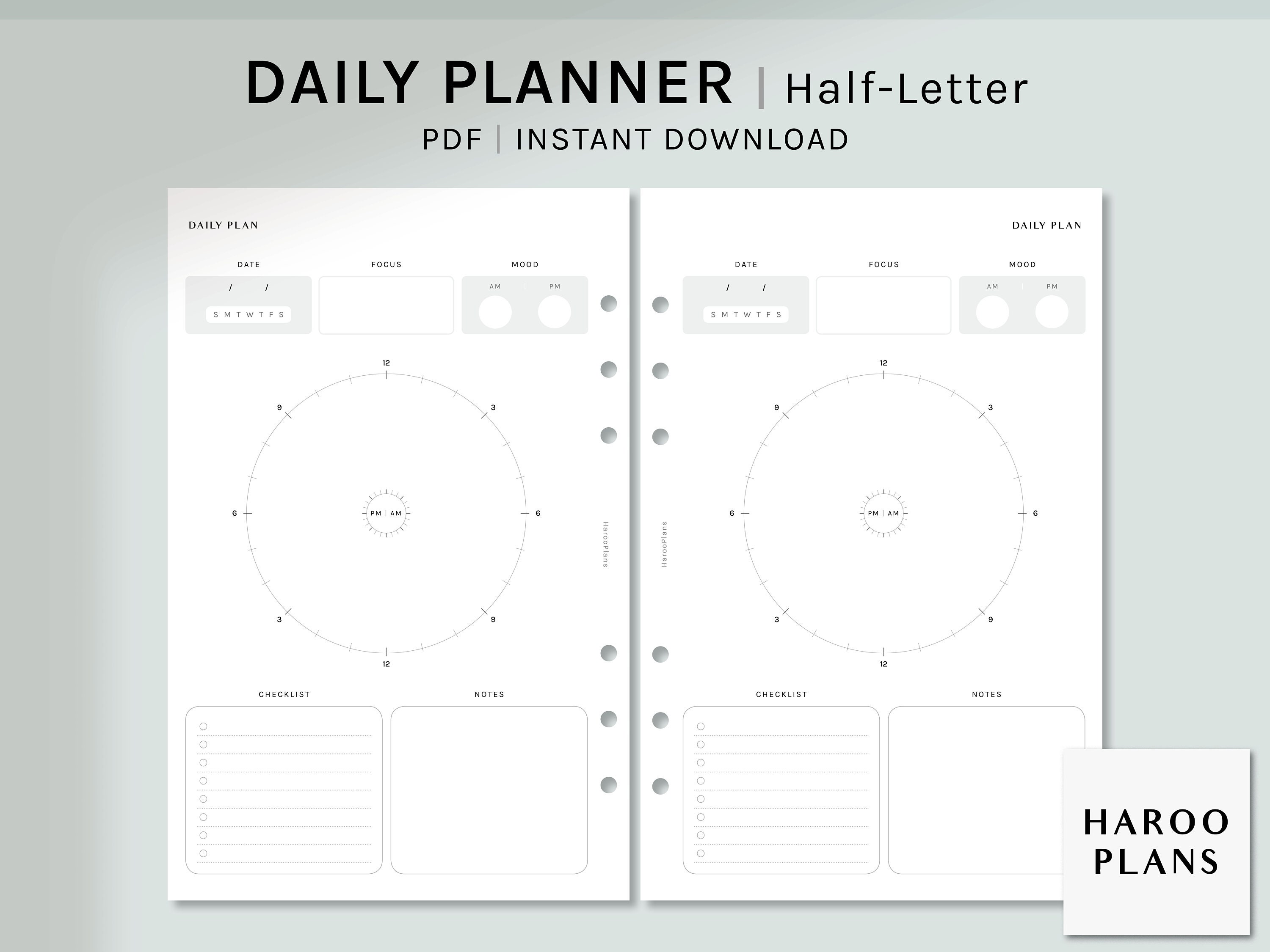 Daily Planner Half-letter Printable Inserts 24 Hours - Etsy