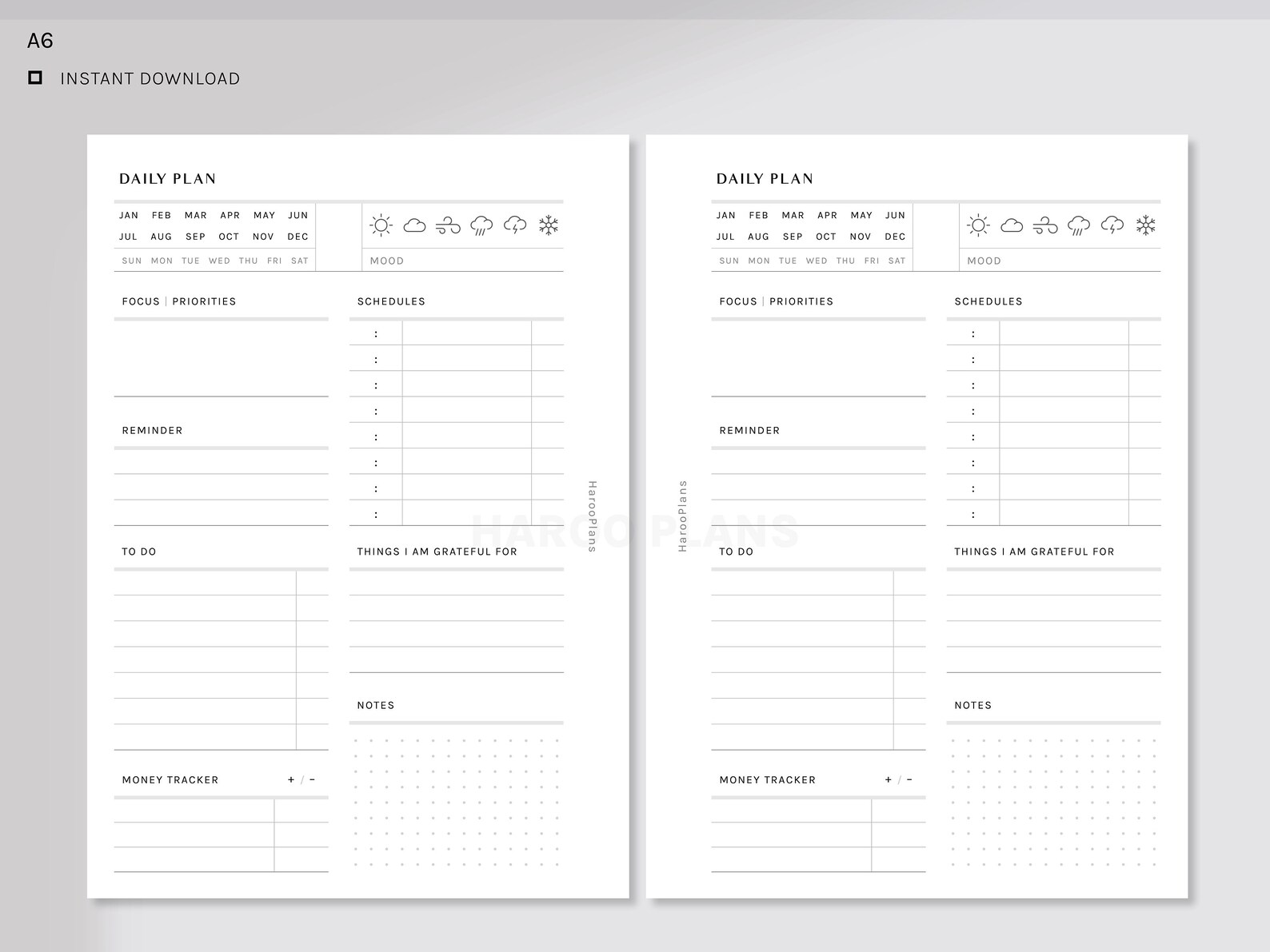 Daily Planner | A6 Size Printable Inserts | Schedule Template | to Do ...