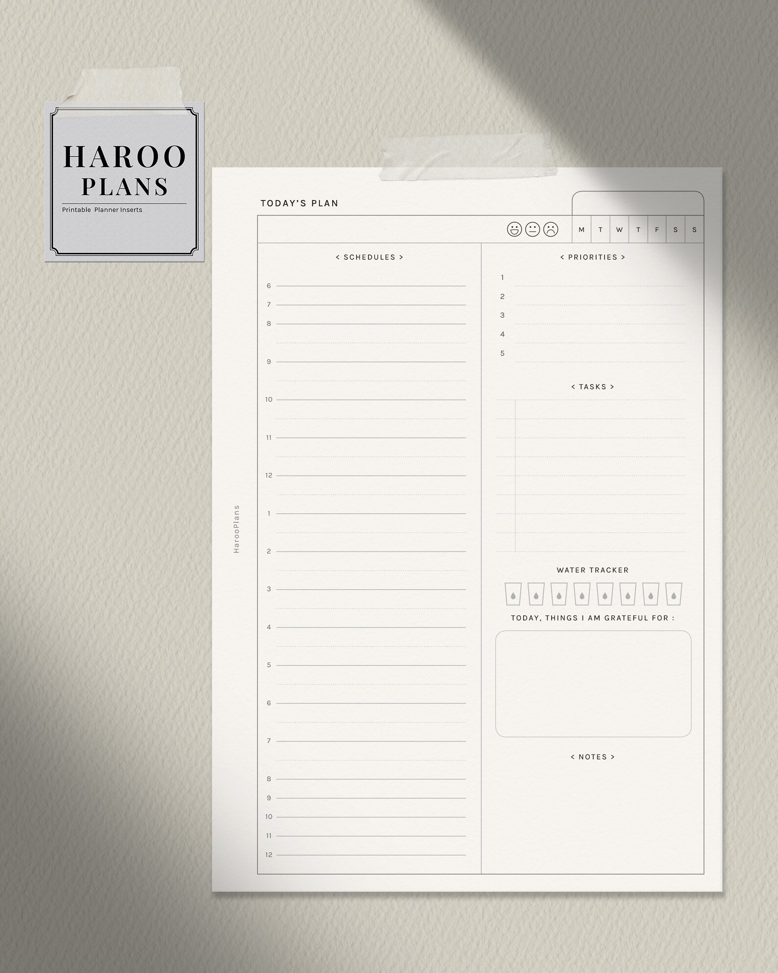Daily Task Planner | A5 Printable Planner Inserts | Daily Schedule ...